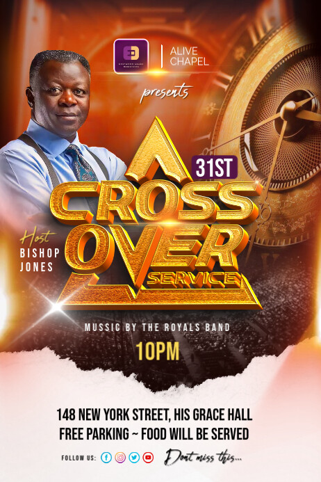 Copy of Joyful Cross Over Night Poster Poster | PosterMyWall