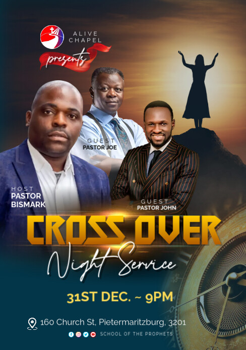 Joyful Cross Over Night Service Template | PosterMyWall