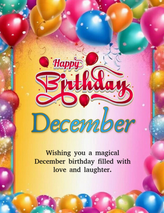 Copy of Joyful December Birthday Flyer (us Letter) | PosterMyWall