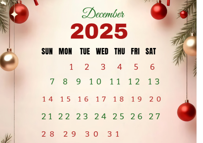 Modèle Joyful December Calendar A4 | PosterMyWall