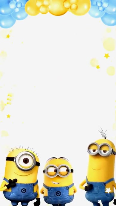 Joyful Despicable Me Birthday Invite Digital Display (9:16) Template ...