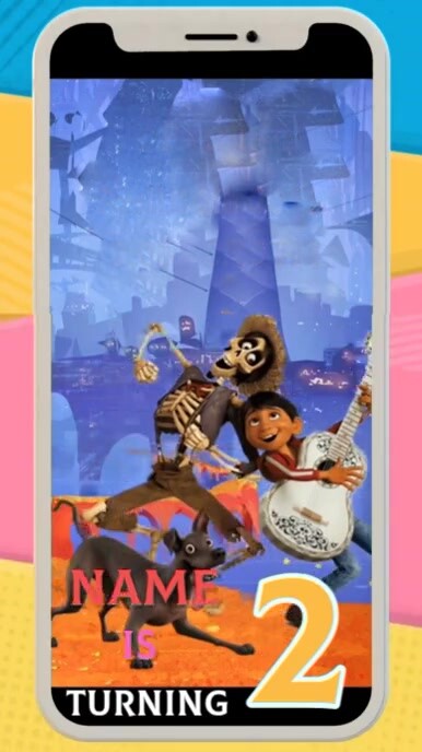 Plantilla de Joyful Disney Coco Theme Birthday Invitation | PosterMyWall