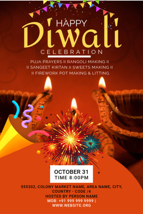 Copy of Joyful Diwali Celebrations Poster | PosterMyWall