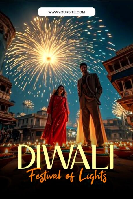 Joyful Diwali Festival Of Lights Poster Template | PosterMyWall