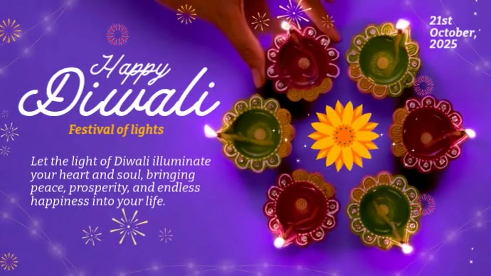 Joyful Diwali Youtube Thumbnail Template | PosterMyWall