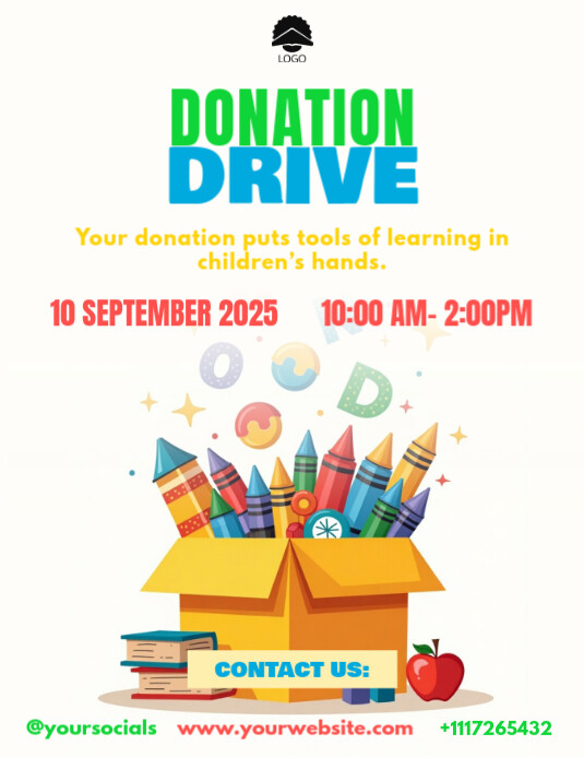 Copy of Joyful Donation Drive Charity Poster Banner Google Social ...