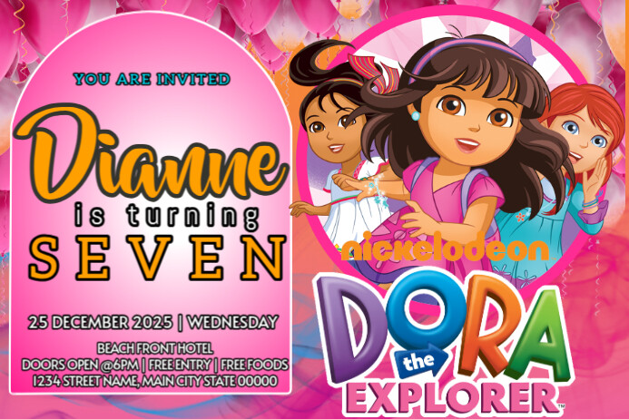 Joyful Dora Birthday Template Poster | PosterMyWall