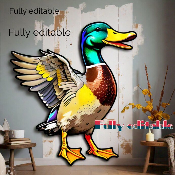 Joyful Duck Wallart Instagram Post Template | PosterMyWall