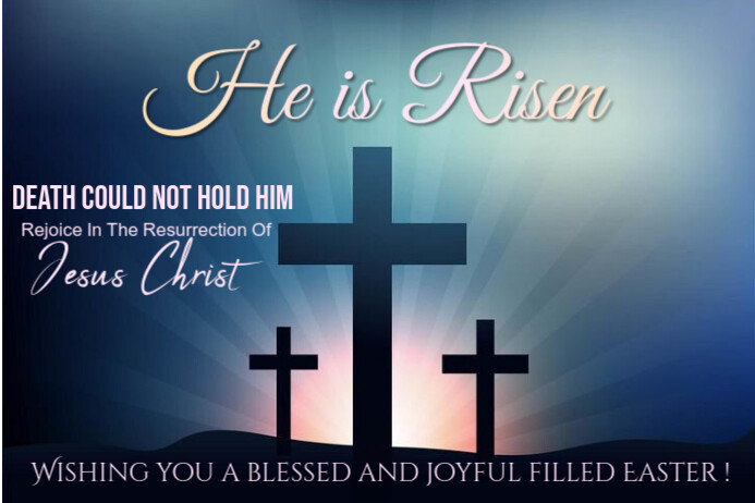 Joyful Easter Best Wishes And Greeting Card- He's Risen Poster ...