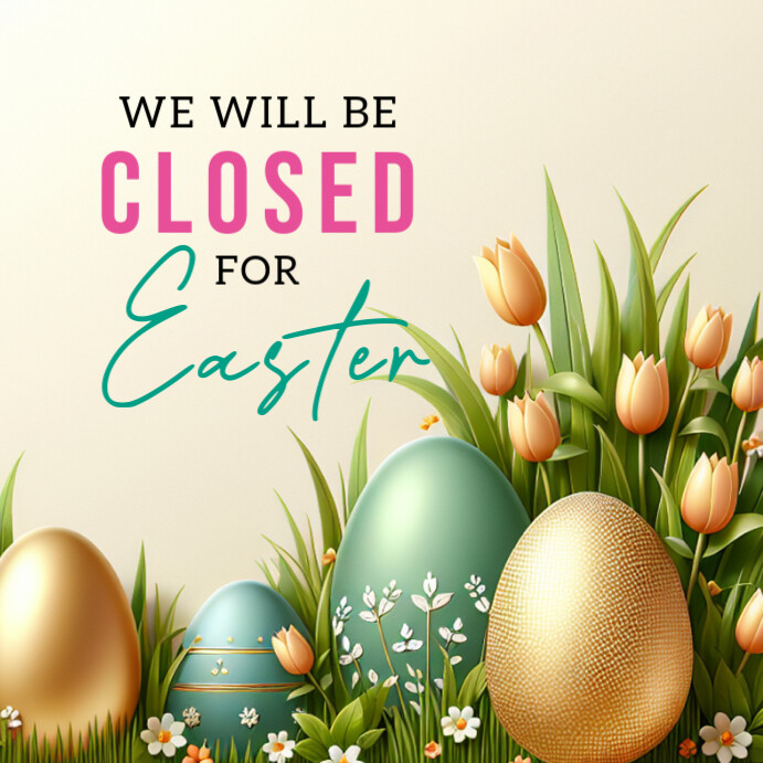 Joyful Easter Closing Hours Instagram Post Template | PosterMyWall