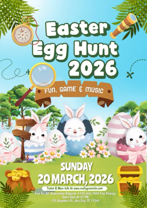 Joyful Easter Egg Hunt Template | PosterMyWall