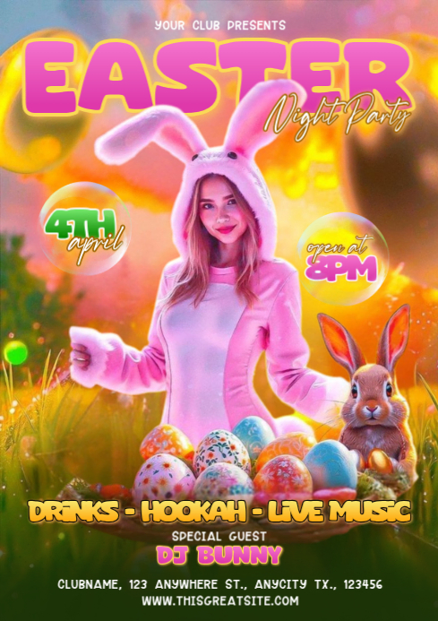 Plantilla de Joyful Easter Night Party A4 | PosterMyWall