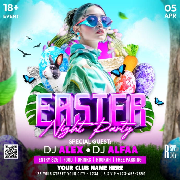 Joyful Easter Night Party Template | PosterMyWall