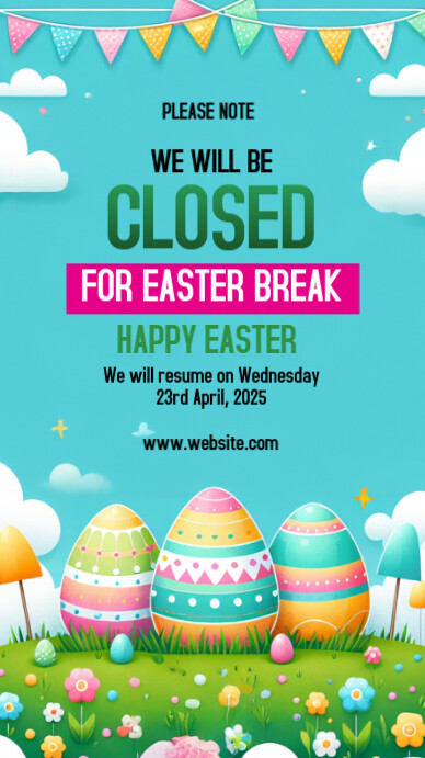 Joyful Easter Notice Instagram Story Template | PosterMyWall