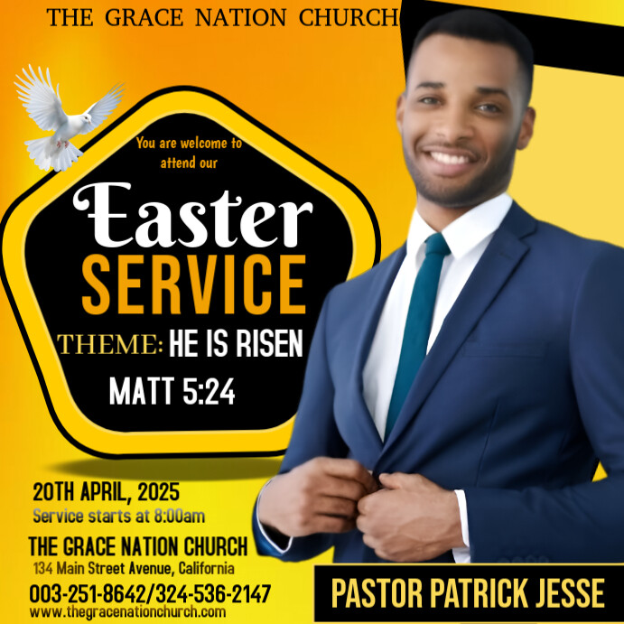 Copy of Joyful Easter Service Flyer Instagram Post | PosterMyWall