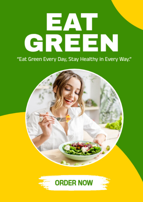 Copy of Joyful Eat Green Food A4 | PosterMyWall