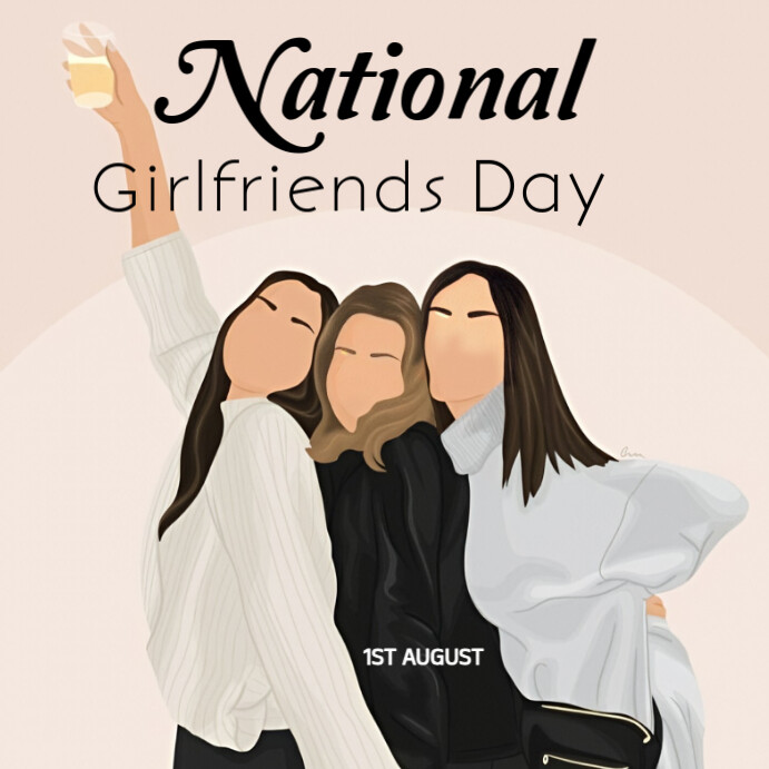 Szablon Joyful Editable National Girlfriend Day Template Design ...