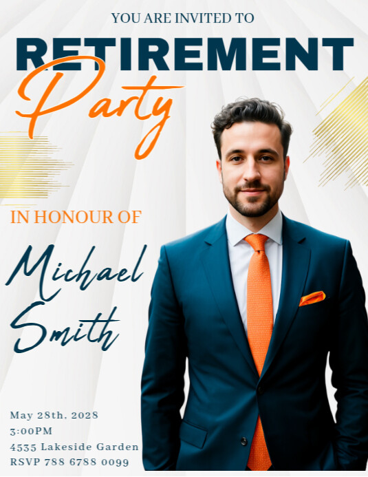 Joyful Elegant Retirement Flyer (us Letter) Template | PosterMyWall