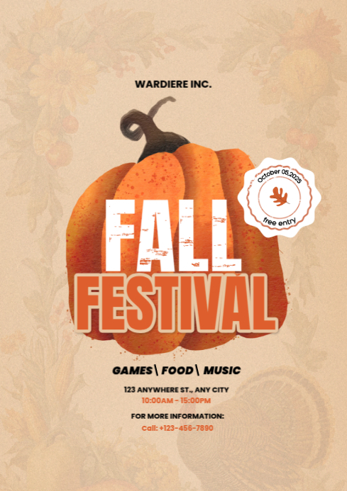 Copy of Joyful Fall Festival Event Card A4 | PosterMyWall