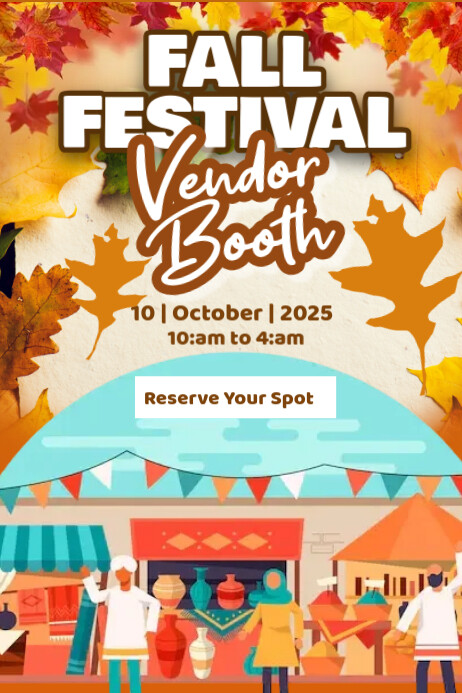 Joyful Fall Festival Vendor Booth Poster Template | PosterMyWall