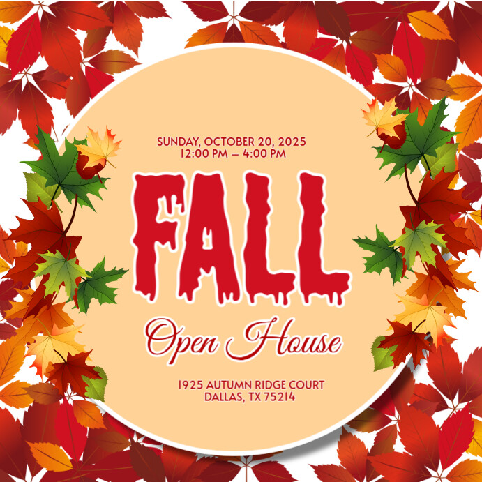 Joyful Fall Open House Instagram Post Template | PosterMyWall