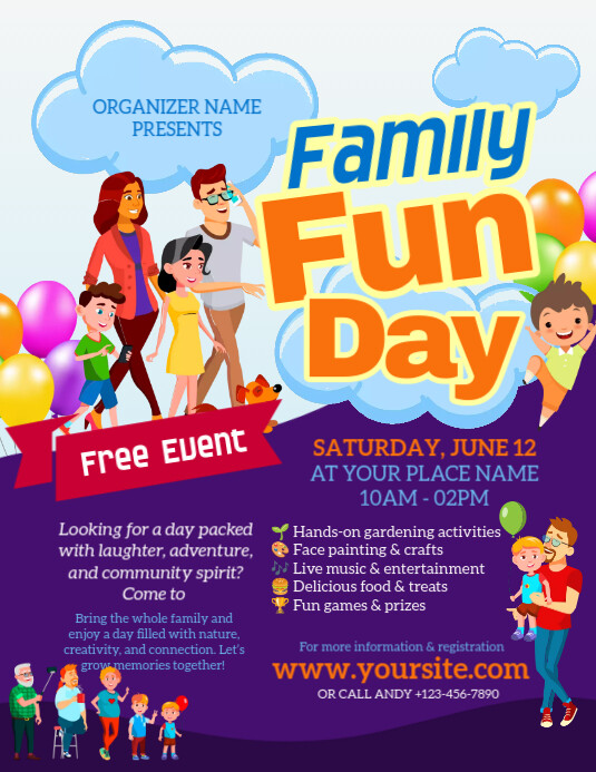Copy of Joyful Family Fun Day Flyer (us Letter) | PosterMyWall
