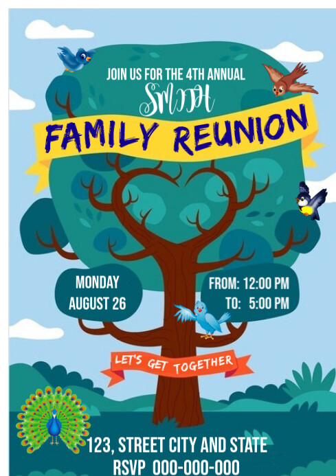Joyful Family Reunion A4 Templat | PosterMyWall