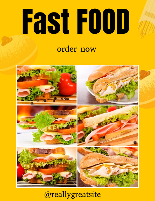 Joyful Fast Food Flyer (us Letter) Template | PosterMyWall
