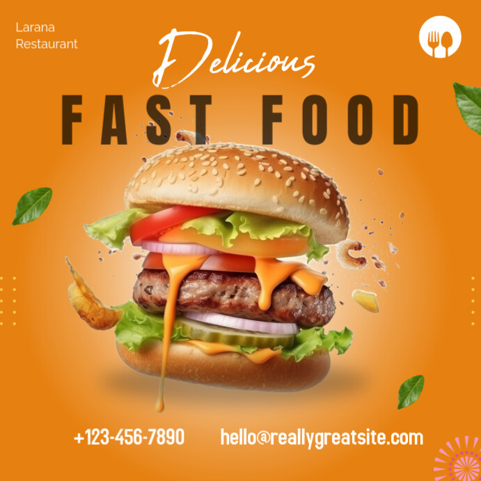 Joyful Fast Food Instagram Post Template | PosterMyWall