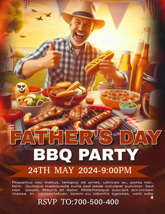 Joyful Father's Day Barbecue Ad Flyer (us Let Template | PosterMyWall