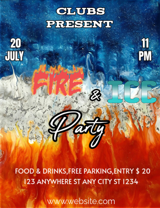 Joyful Fire And Ice Party Flyer (us Letter) Template | PosterMyWall