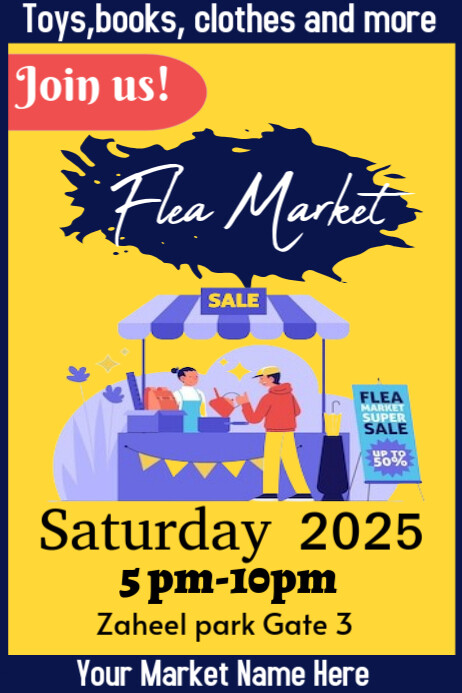 Joyful Flea Market Poster Template | PosterMyWall