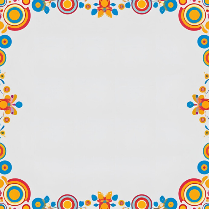 Joyful Floral Border Frame Instagram Post Template | PosterMyWall