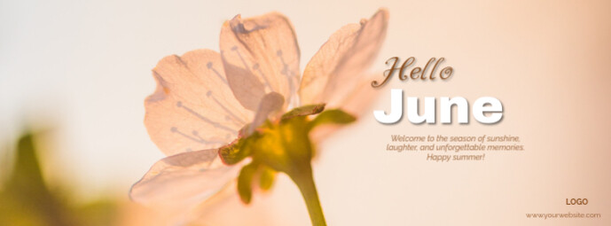 Copy of Joyful Floral Hello June Facebook Cover Photo | PosterMyWall