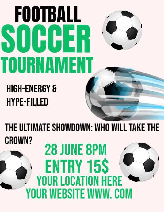 Joyful Football Soccer Tournament Poster Flyer (us Letter) Template ...