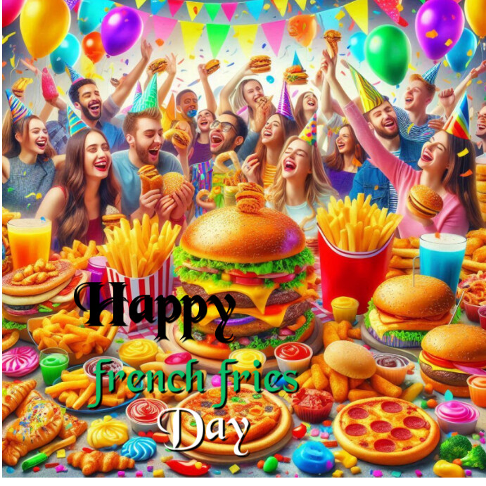 Joyful French Fries Instagram Post Template | PosterMyWall