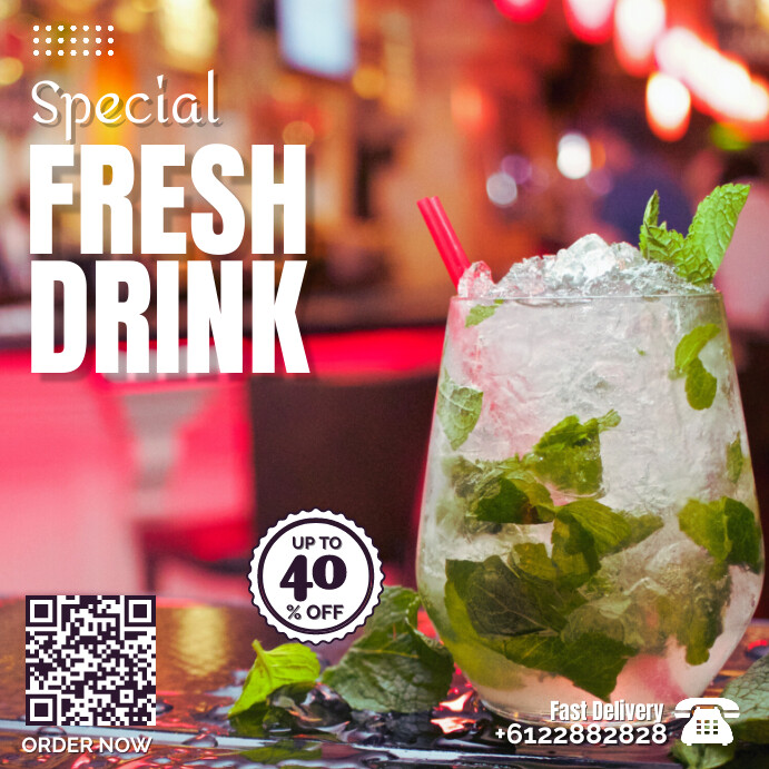 Plantilla de Joyful Fresh Drink Instagram Post | PosterMyWall