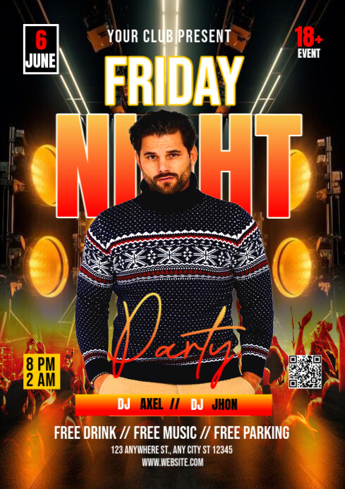 Copy of Joyful Friday Night Party A4 | PosterMyWall