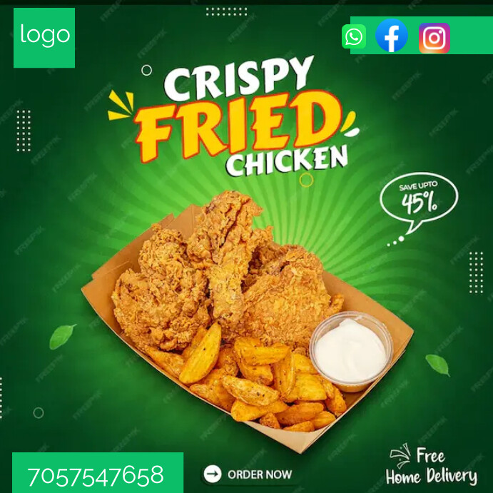 Plantilla de Joyful Fried Chicken Flyer Instagram Post | PosterMyWall