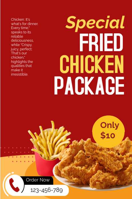 Joyful Fried Chicken Poster Poster Template | PosterMyWall