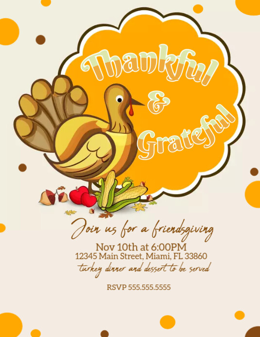Joyful Friendsgiving Thanksgiving Party Invitations Flyer (us Letter ...