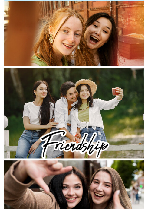 Joyful Friendship Collage A4 Template | PosterMyWall