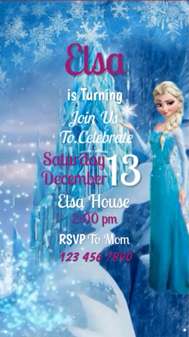 Joyful Frozen-invitation-birthday-animated-online-video Template ...