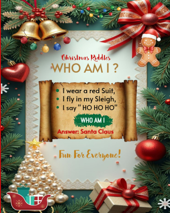 Joyful Fun Christmas Riddles Game – Who Am I? Instagram Portrait ...