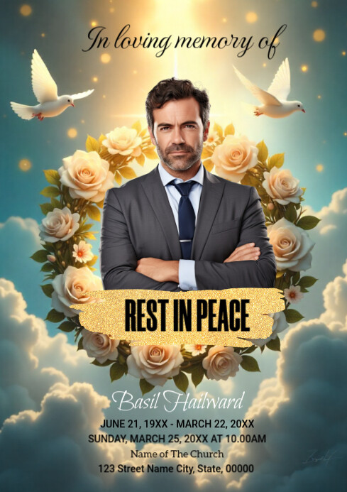 Joyful Funeral Program Templates A4 | PosterMyWall