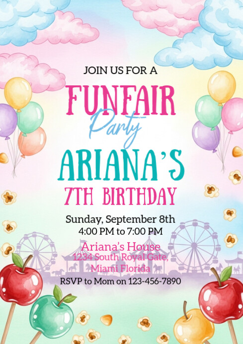 Copy of Joyful Funfair Party Flyer A4 | PosterMyWall