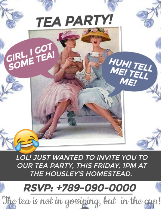 Copy of Joyful Funny Tea Party Invitation Flyer Flyer | PosterMyWall