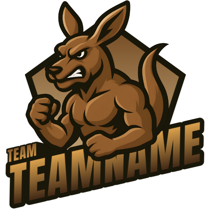 Joyful Gangaroo Esport Sport Team Mascot Logo Design Template Logo ...