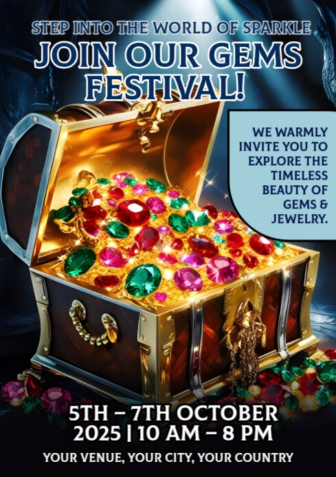 Joyful Gems And Jewels Fair Festival Invitation Poster Flyer Design ...