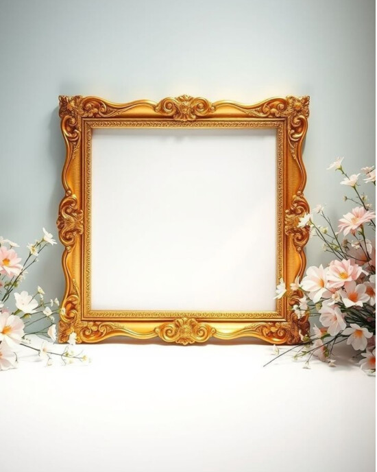 Joyful Golden Picture Frame Instagram Portrait Template | PosterMyWall